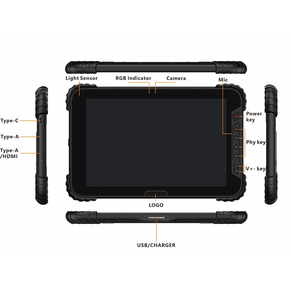 2022 original KB9 Rugged android Tablets PC IP67 Waterproof NFC GNSS ...
